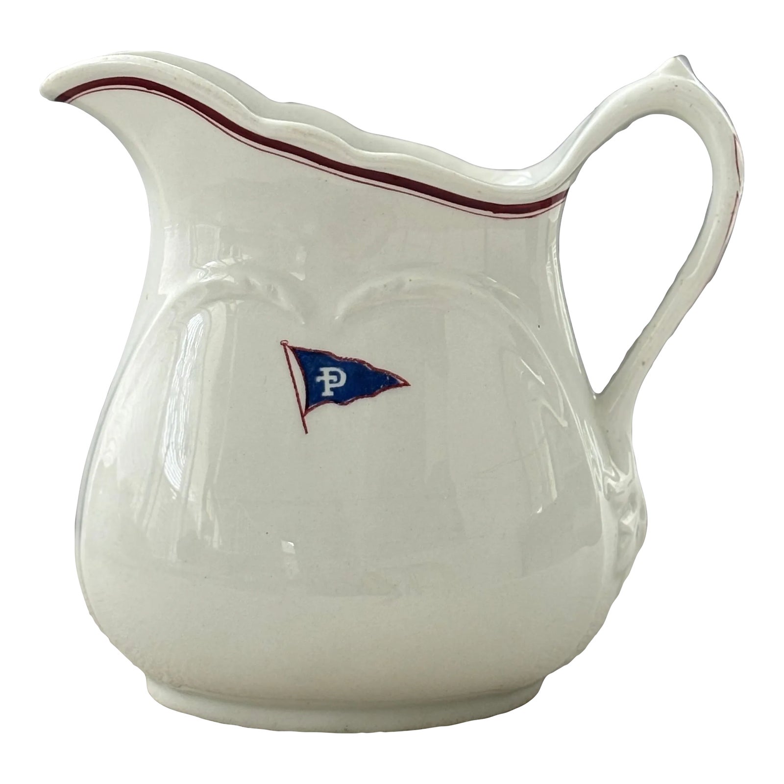 Antique Red, White and Blue English Ironstone Milk Pitcher Made for ...