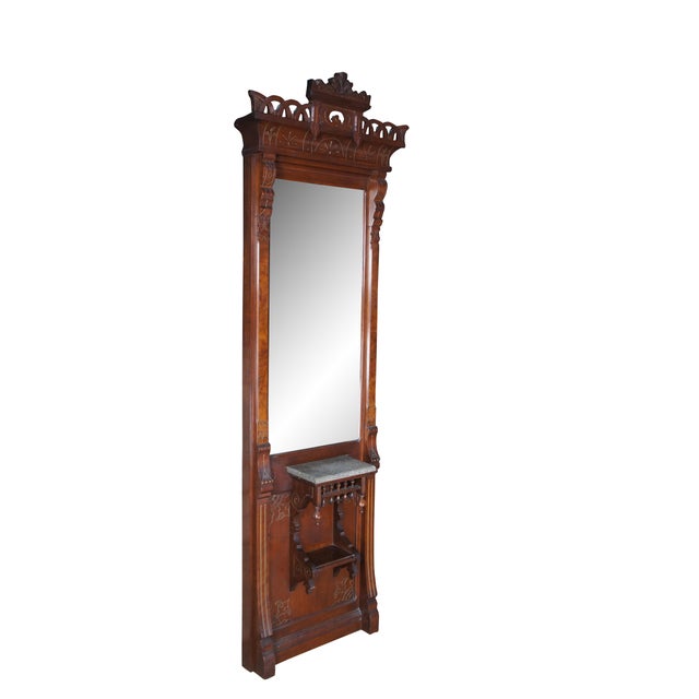 Antique Victorian Eastlake Mahogany Hall Parlor Entry Vanity Pier ...