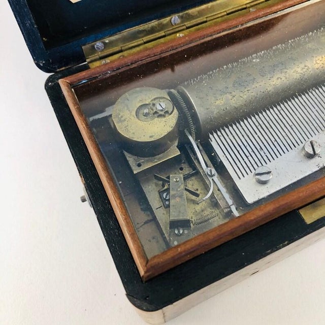 Late 1800s French Music Box Walnut Burl Wood | Chairish