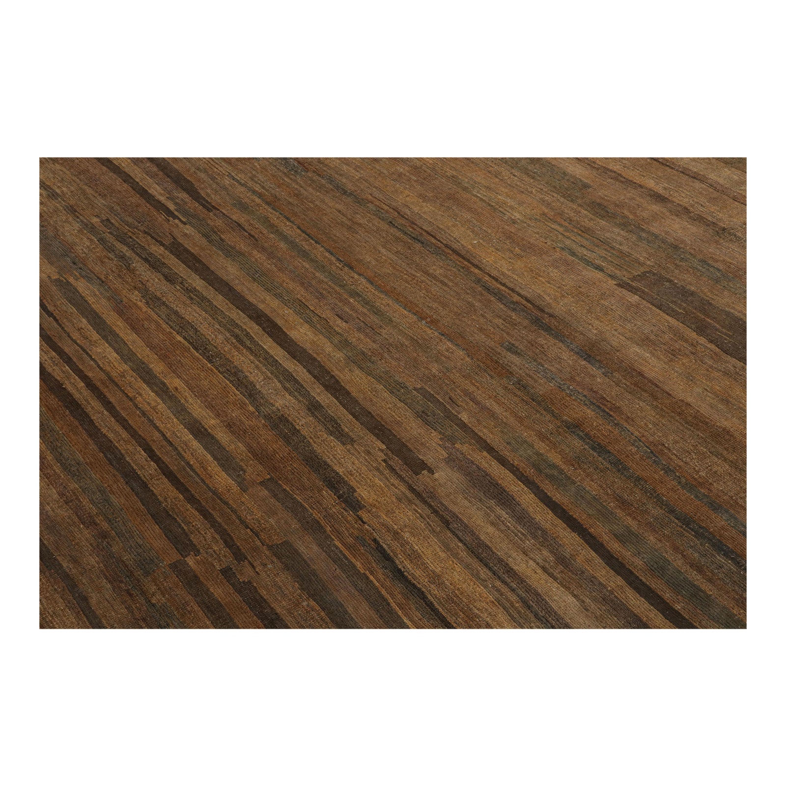 Rug & Kilim’s Modern Textural Rug in Beige-Brown and Umber Stripes and ...