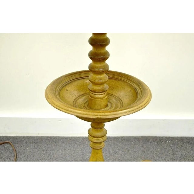 Vintage Biedermeier Style Turn Carved Wood Candlestick Side Table Floor ...