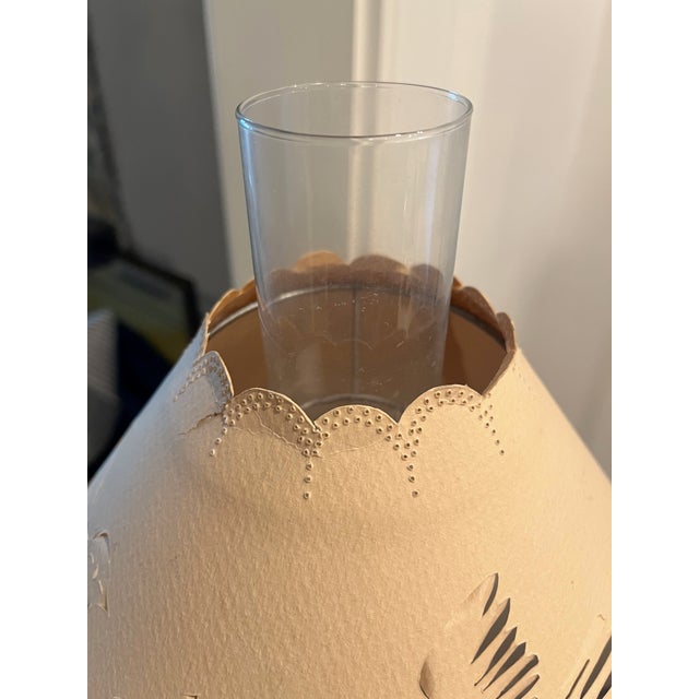 Vintage Iron Floor Lamp With Pierced Paper Shade | Chairish