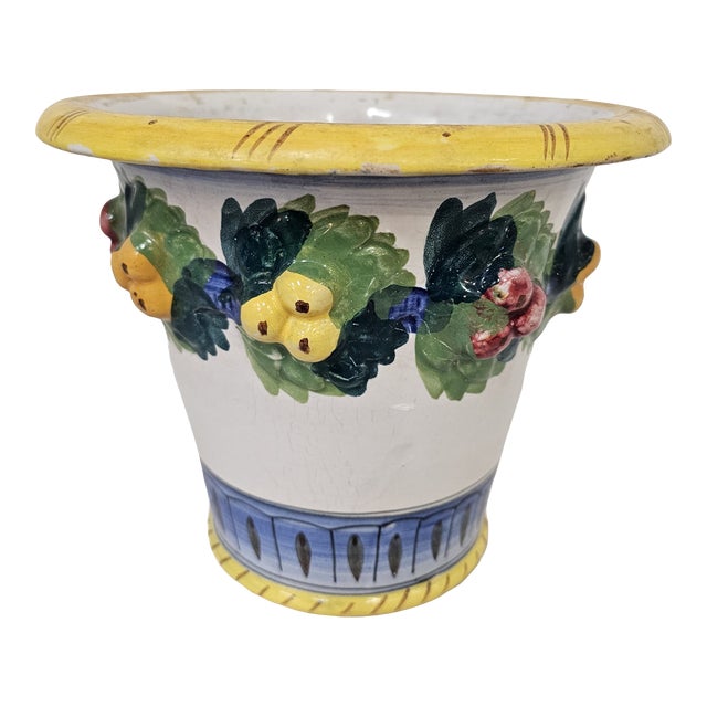 Mid Century Modern Italian Terra Cotta Cache Pot Planter | Chairish