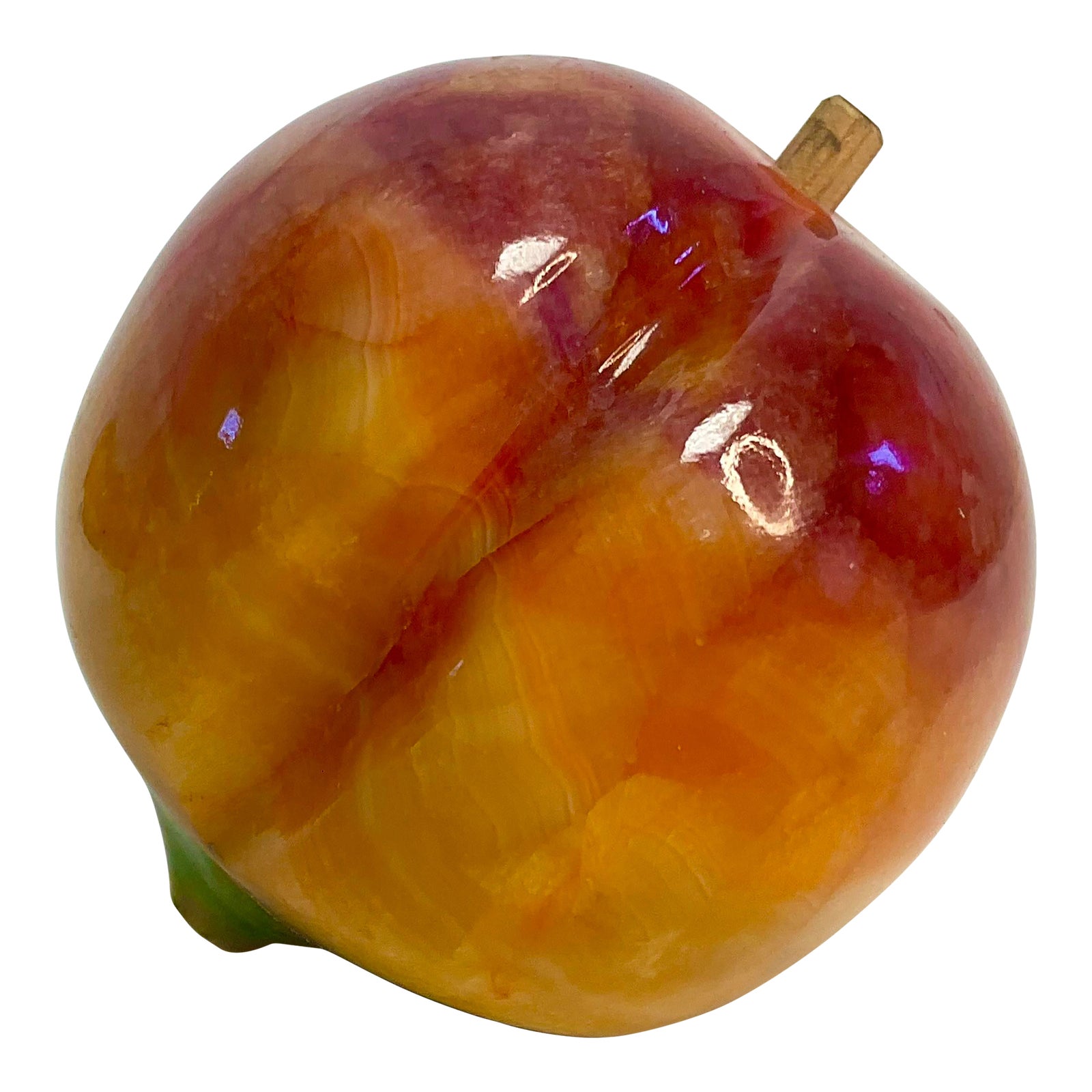 1960s Mid-Century Boho Chic Italian Alabaster Fruit, a Peach. | Chairish