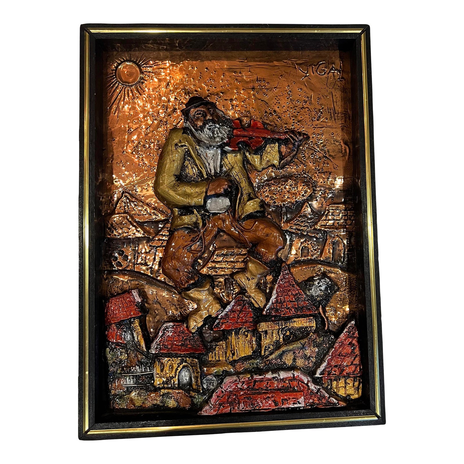 Mid Century Fiddler on the Roof Tevye Copper Repousse Wall Hanging ...