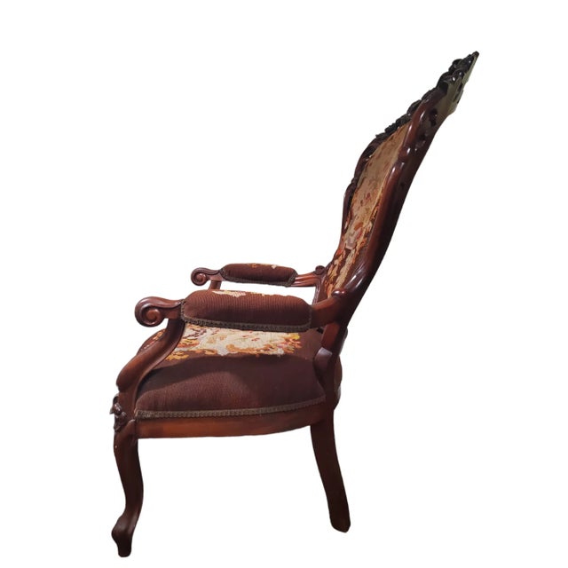 Late 19th Century Victorian Needlepointed Covered Arm Chair in the ...