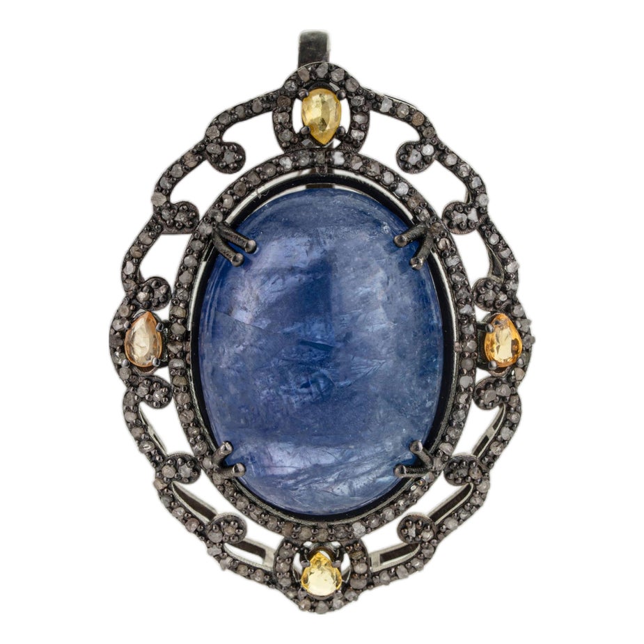 Sterling Silver 925 Pendant Featuring Tanzanite, Yellow Sapphire ...