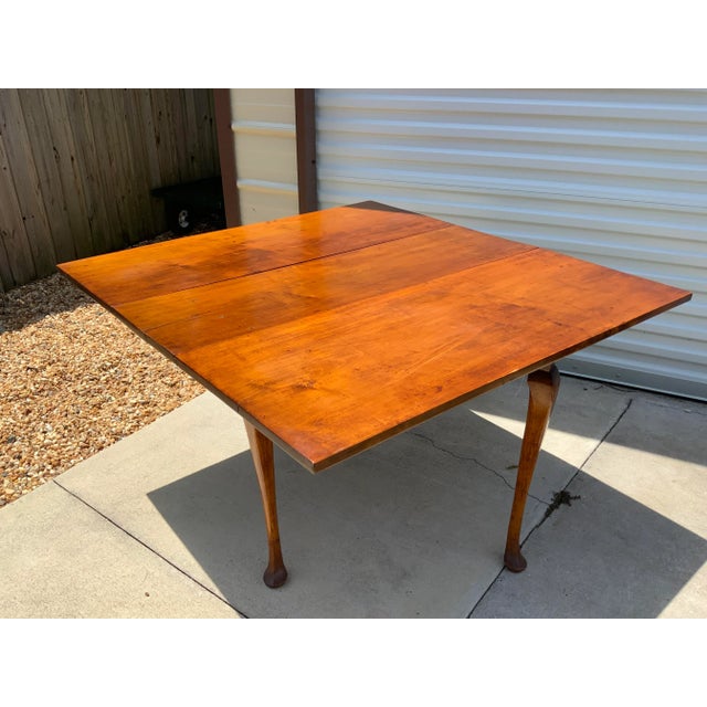 American Queen Anne Maple Drop Leaf Table | Chairish