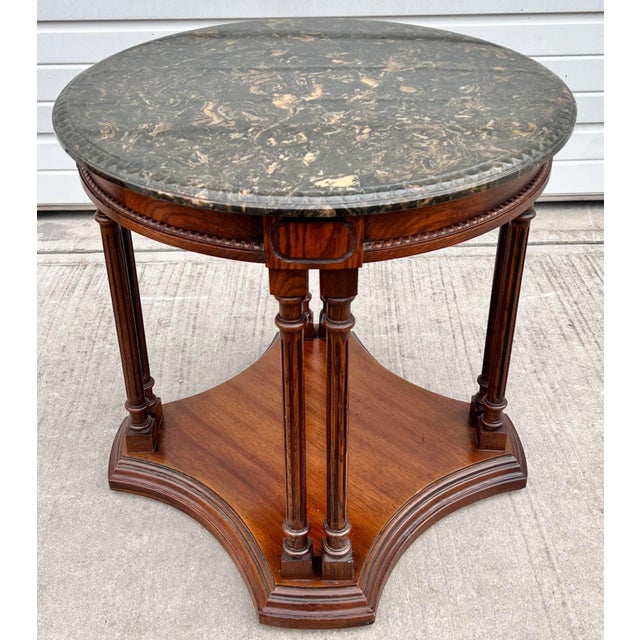 Vintage Marble Top Regency Style Side Tables - a Pair | Chairish