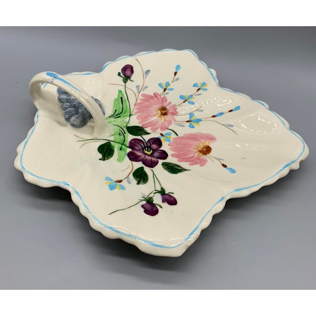 1950s Vintage Blue Ridge Southern Pottery Leaf Platter | Chairish