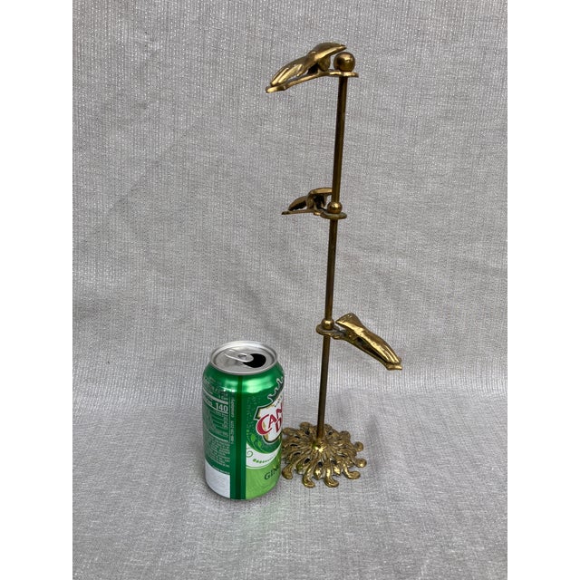 Vintage Brass Hand Note Card Holder Stand | Chairish