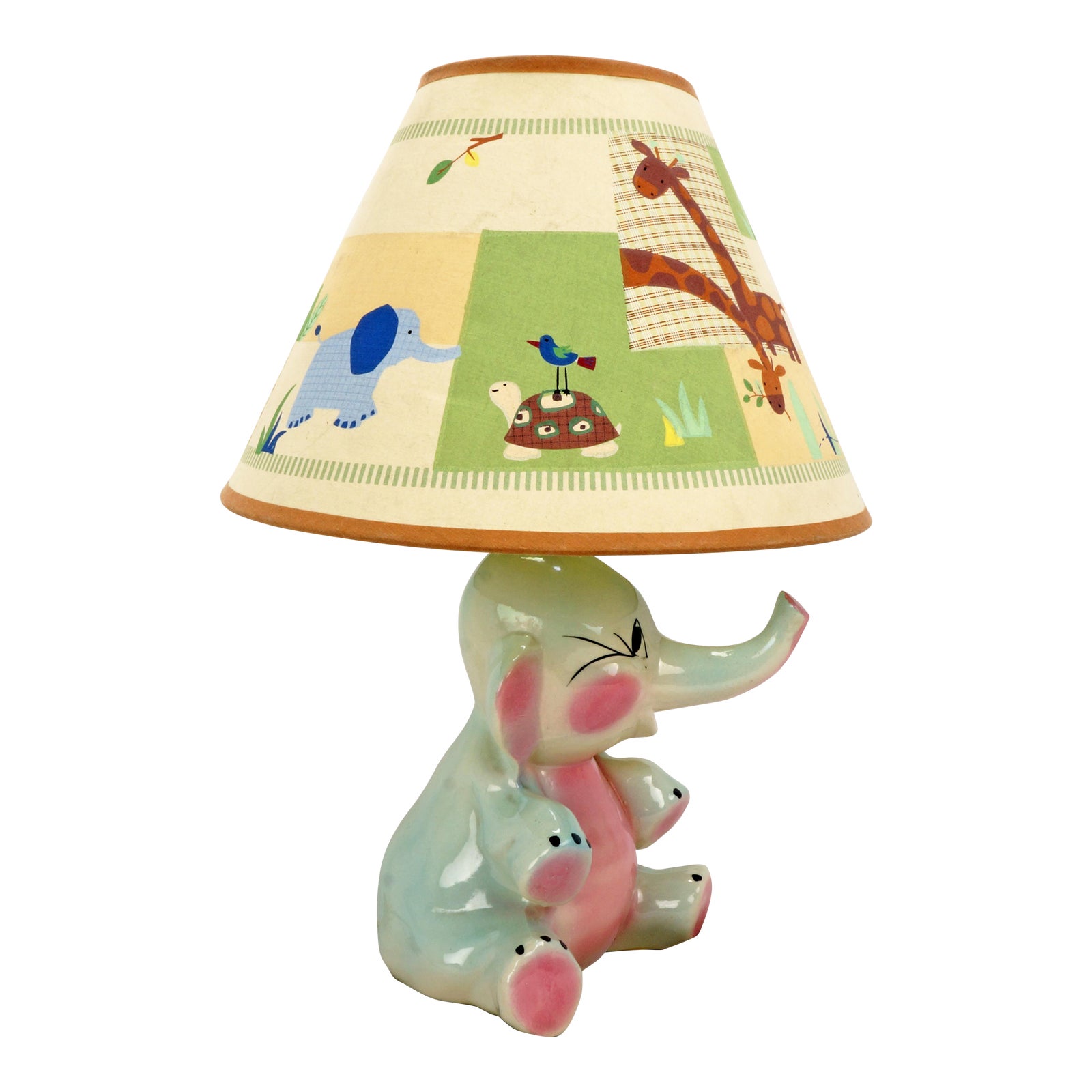 Child's Totline Elephant Lamp With Shade Circa 1950's | Chairish
