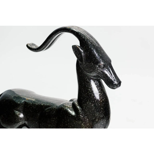 Monumental Art Deco Style Antelope Sculpture | Chairish