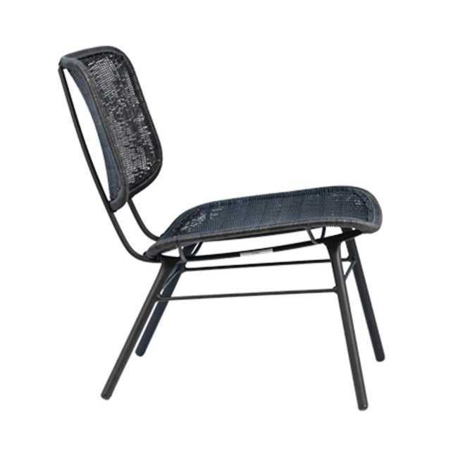 Black Rope & Metal Chair | Chairish