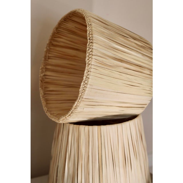 Rattan Raffia Empire Lampshades - Set of 2 | Chairish