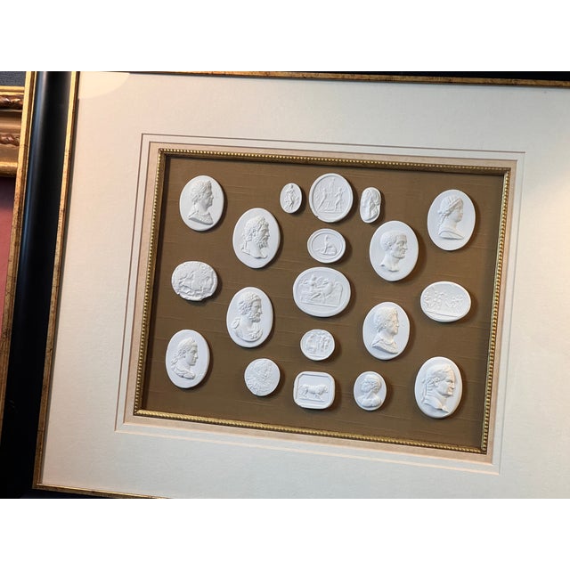 Neoclassical Grand Tour Revival Plaster Cast Intaglio Arrangement in ...