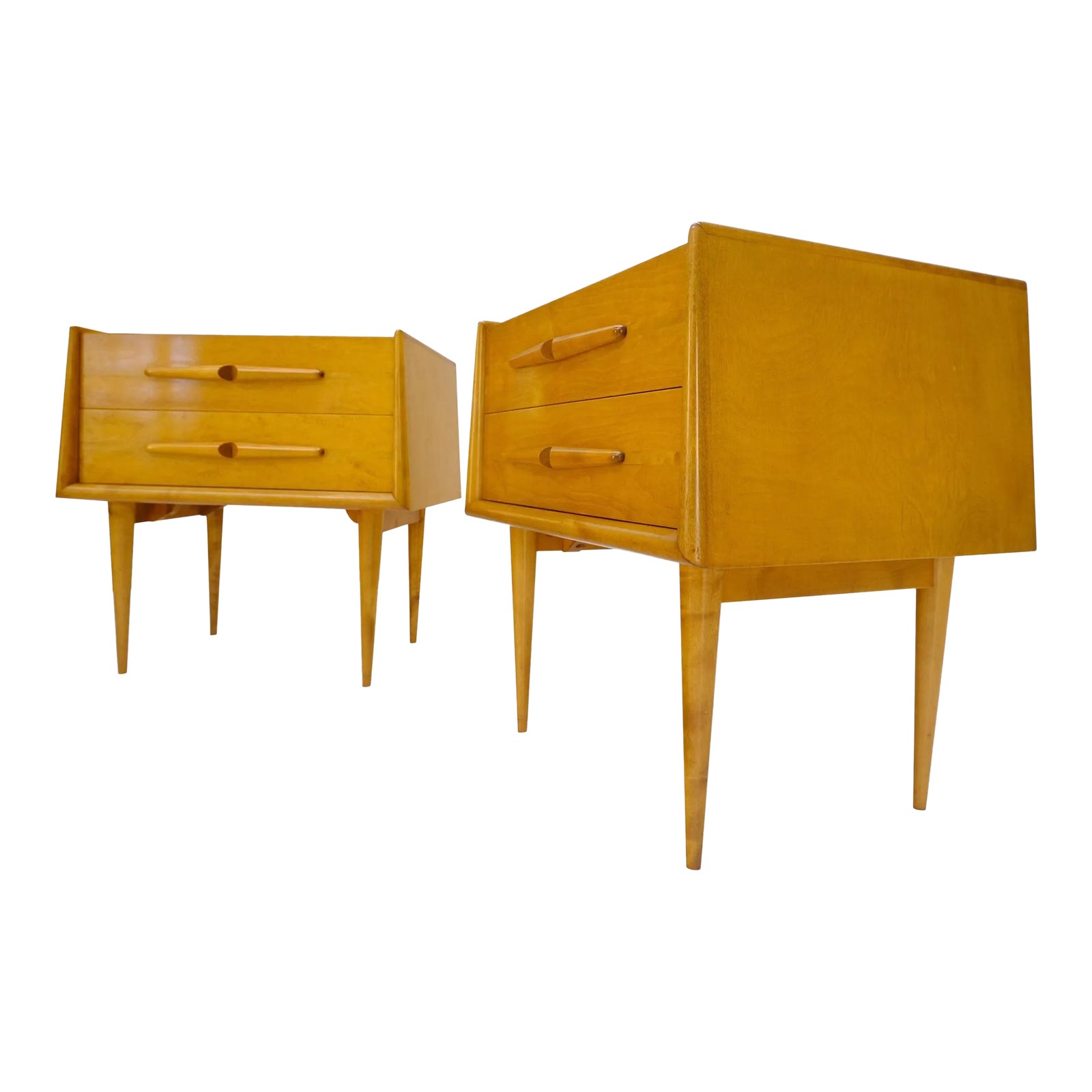 Pair of Honey Amber Lacquer Edmond Spence Two Drawer Nightstands End ...