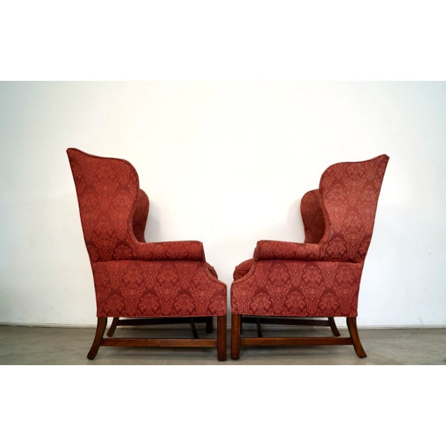 1960’s Federal Style High-Back Wingback Chairs - a Pair | Chairish