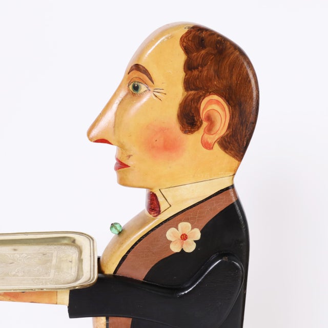 English Standing Butler With Serving Tray | Chairish