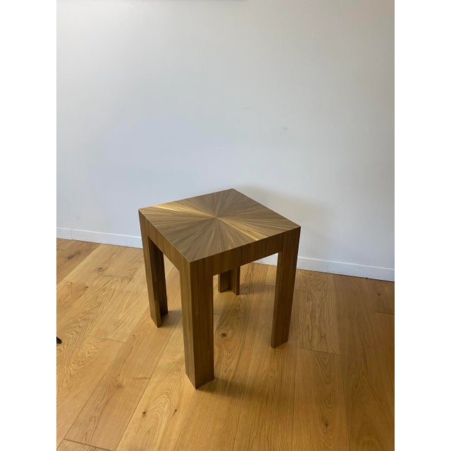 Side Table Straw Marquetry | Chairish