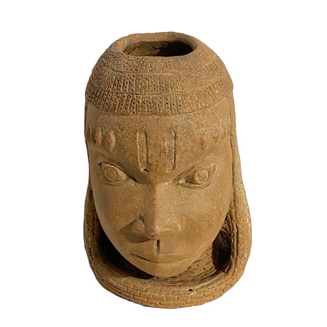 Large King Ife Clay / Terracotta Oba Head Edo People Nigeria African 12 ...