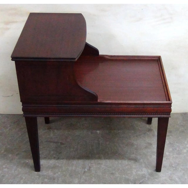 Vintage Mid Century Solid Wood Step End Table | Chairish