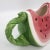 Vintage Porcelain Ceramic Watermelon Tea Pot With Green Leaf Handles ...