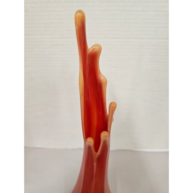 70’s Bittersweet Le Smith Swung Glass Vase | Chairish