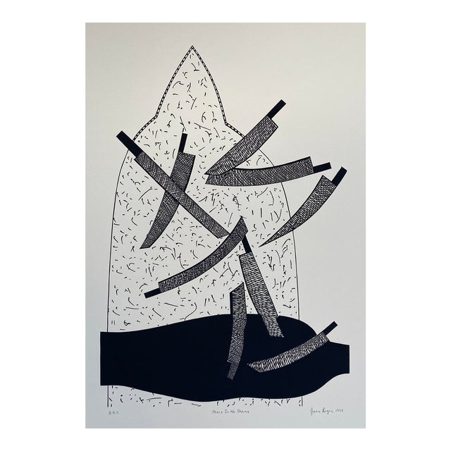 1995 Juan Logan There Is No Shame Linocut From Rwanda Series | Chairish