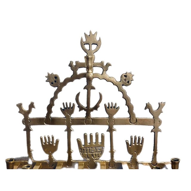 19c Rare Antique Brass Hamsa Iraqi Folk Art Traditional Kabbalah ...