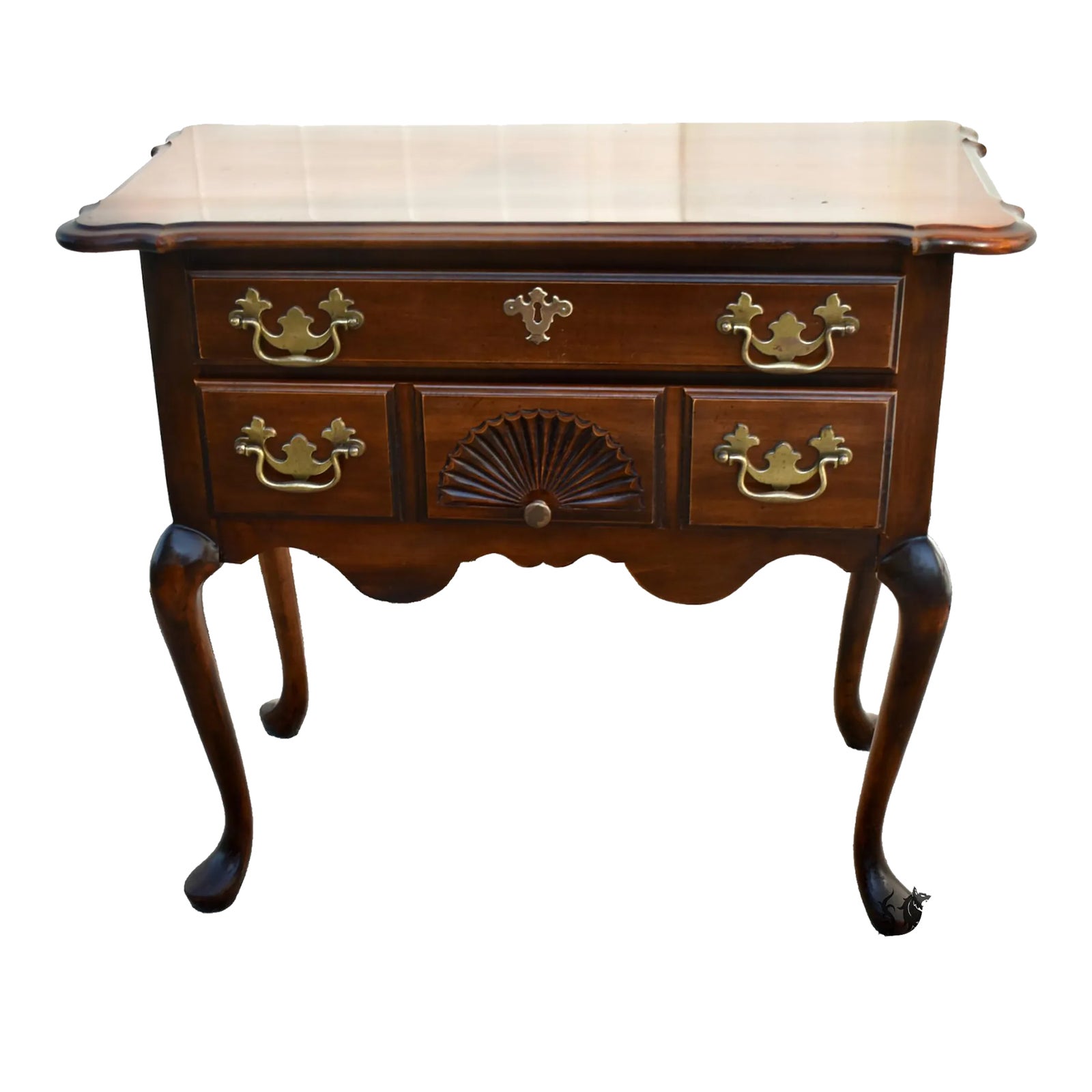 Vintage a.a. Laun Queen Anne Style Mahogany Lowboy W/Two Drawers | Chairish