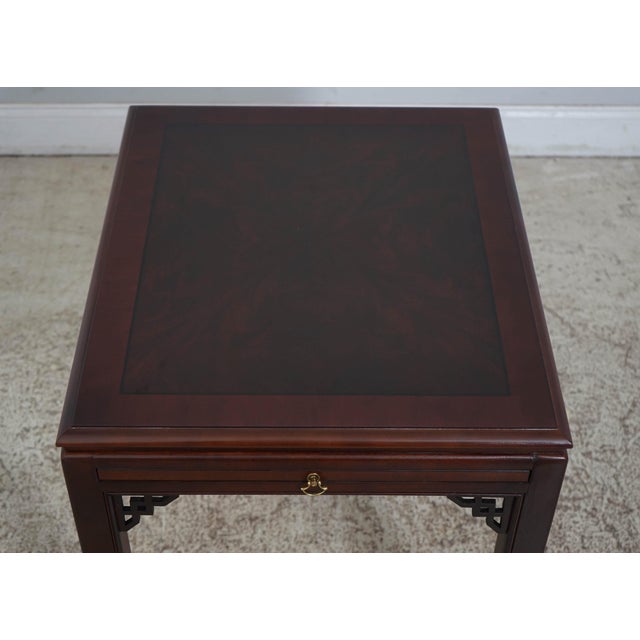 Pair Drexel Chippendale Mahogany Lamp Tables | Chairish
