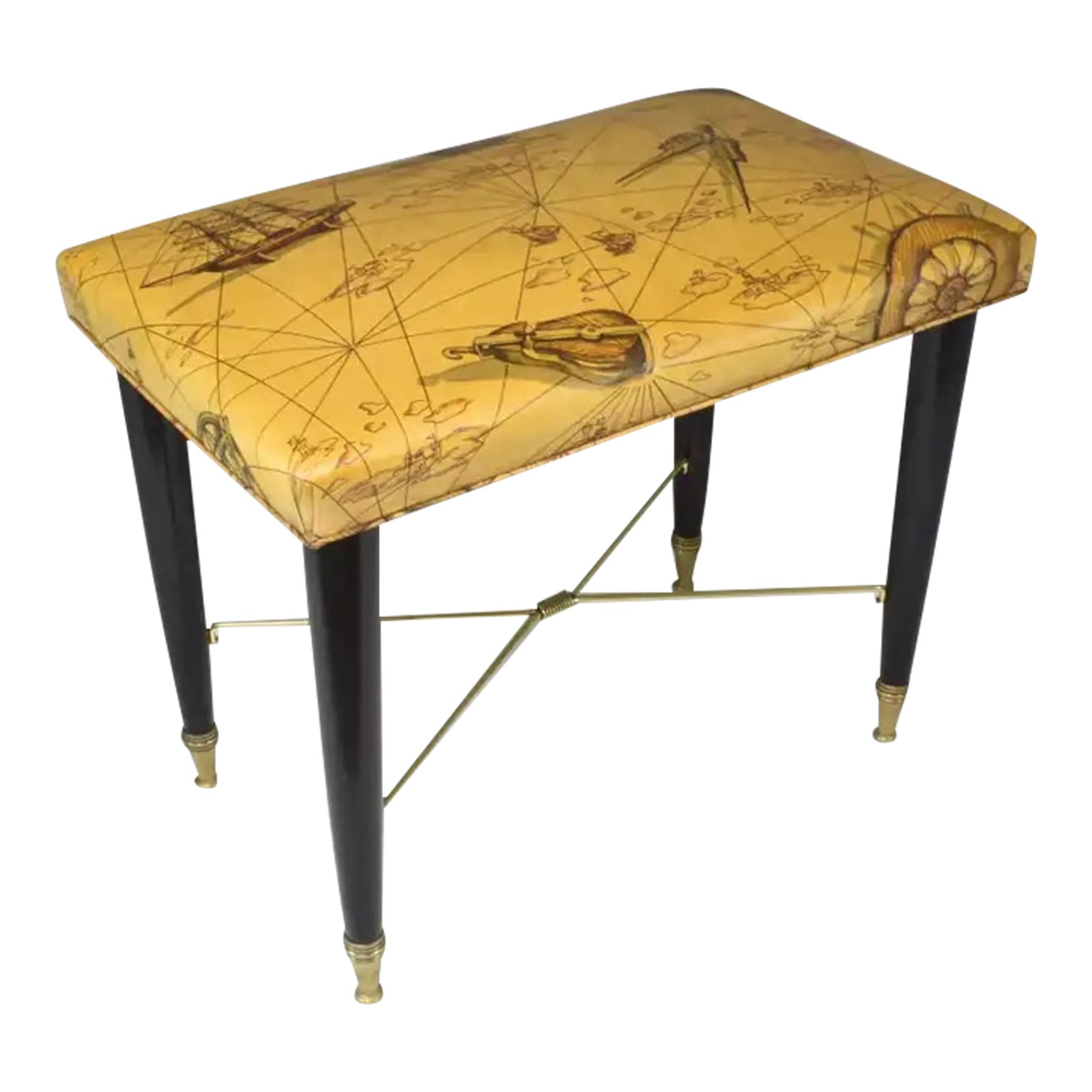 1950s Italian Nautical Midcentury Piano Stool | Chairish