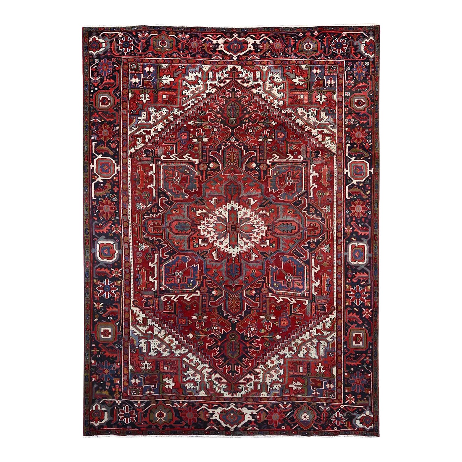 1960s Red Vintage Heriz Persian Rug | Chairish