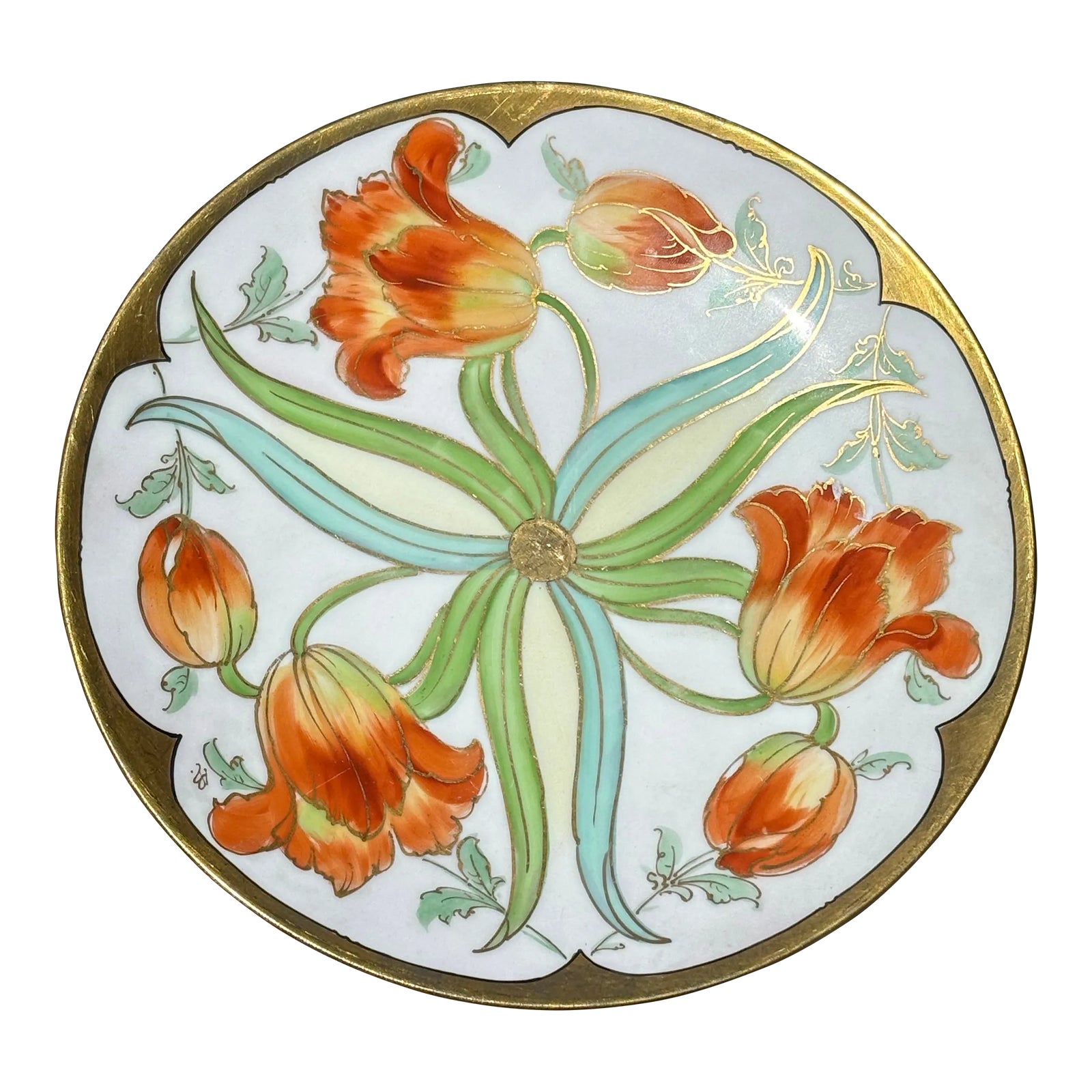 Art Nouveau Jules H. Brauer Studio Hand Painted Plate That Is Signed on ...