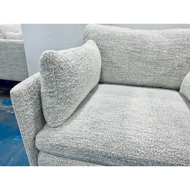 Modern Off-White Boucle Club Chair | Chairish