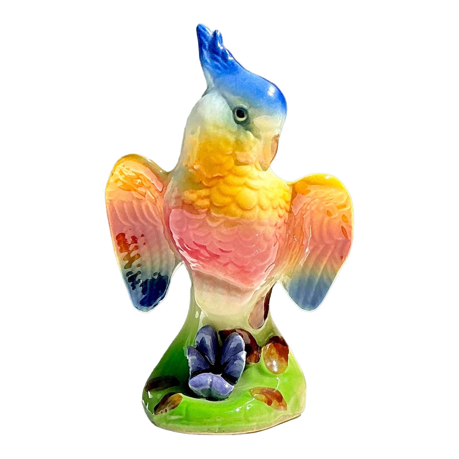 Vintage Glazed Ceramic Cockatoo | Chairish