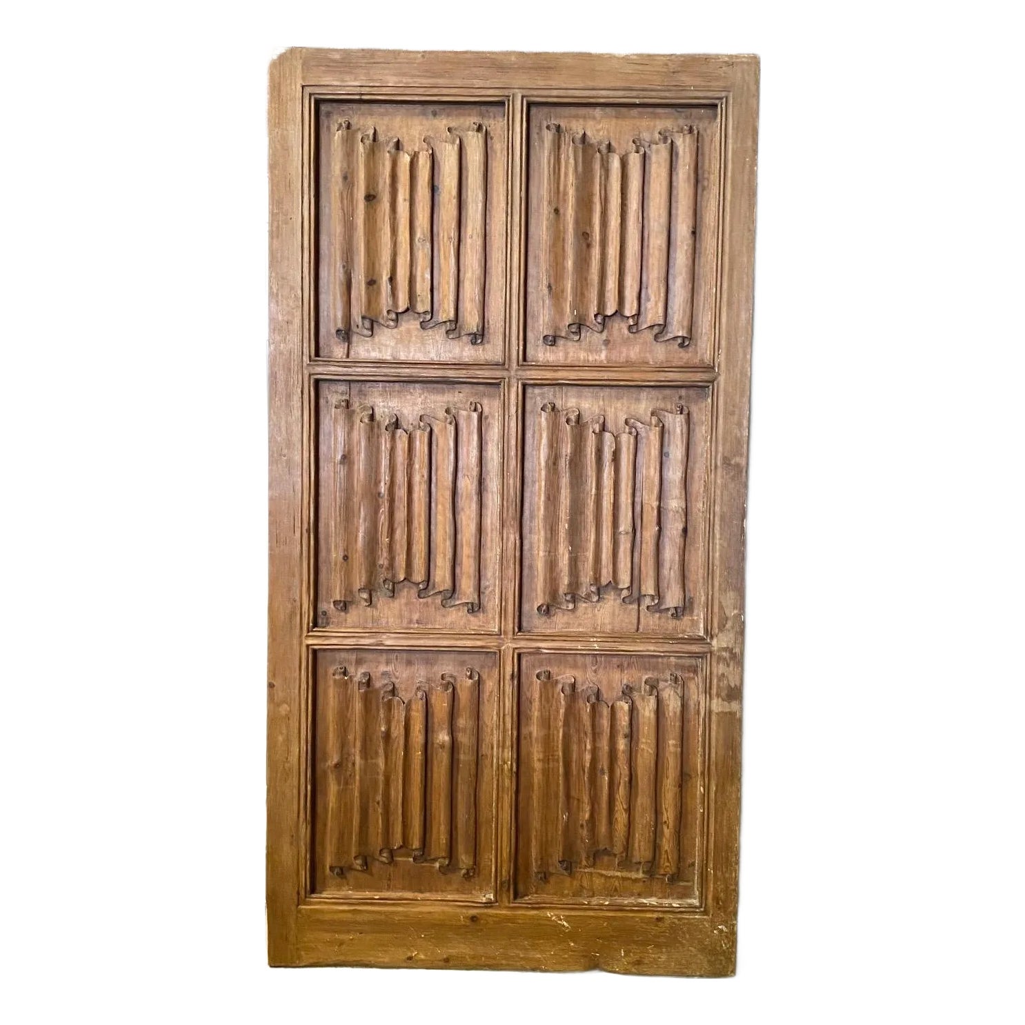 Museum Quality French Early Monumental Tall Six Panel Carved Oak ...