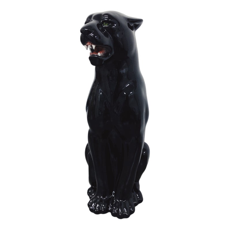 Black Panther in Ceramic by Ceramiche Boxer | Chairish