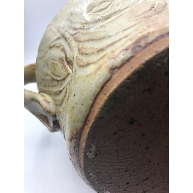 Mid 20th Century Abstract Faces Art Studio Pottery Pitcher | Chairish