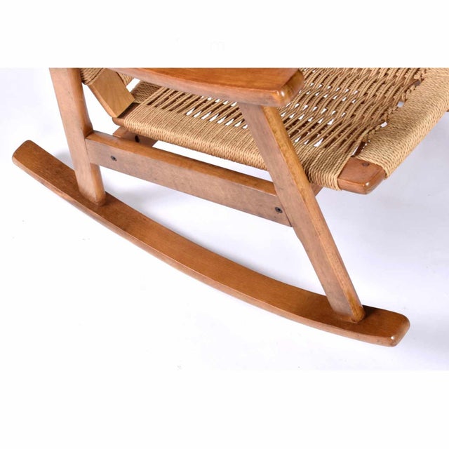 Mid-Century Modern Danish Modern Hans Wegner Style Woven Rope Rocking ...