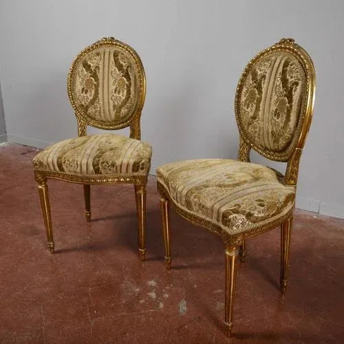 Napoleon III Gilded Chairs, Set of 2 | Chairish