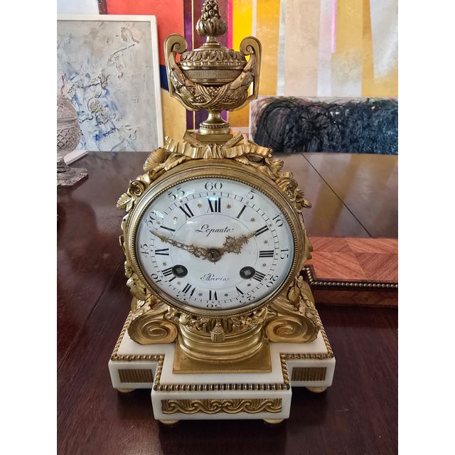 Antique French Signed Dore Bronze Clock | Chairish