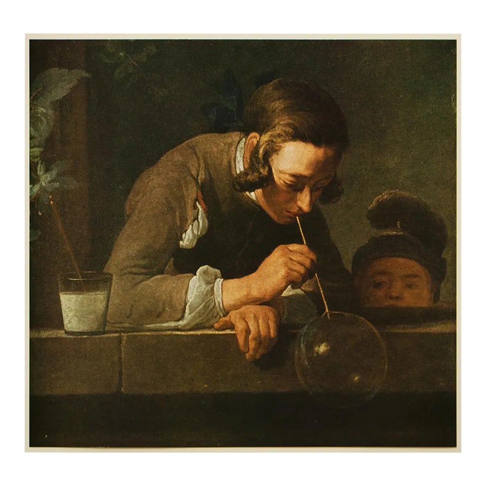 1955 After Jean Simeon Chardin "Blowing Bubbles", Vintage Full-Color ...
