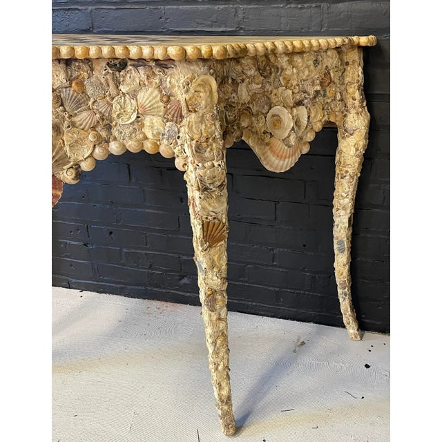 1960s A Vintage Shell Table With Matching Mirror - Set of 2 | Chairish