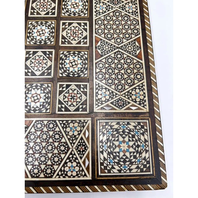 Vintage Arabesque Inlaid Backgammon & Chess Game Board | Chairish
