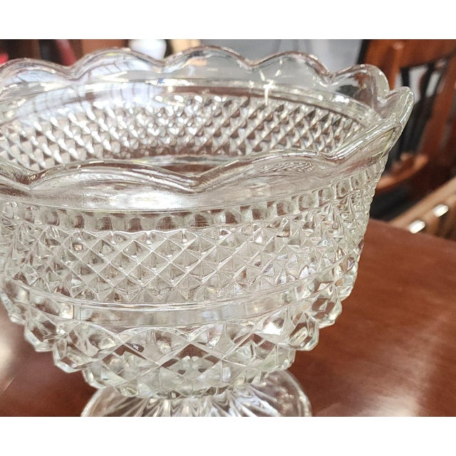 Vintage Anchor Hocking Wexford Pattern Pressed Glass Footed Centerpiece ...