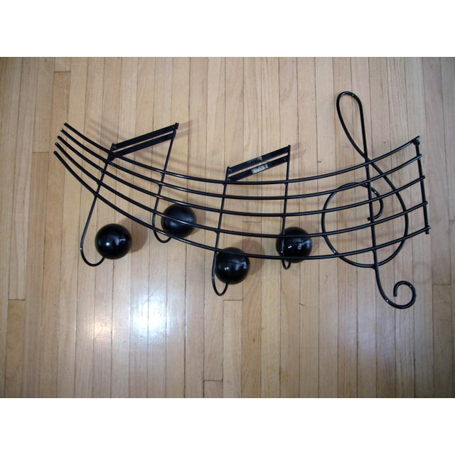 1988 Curtis Jere Music Note Hat Coat Rack Wall Sculpture, Signed | Chairish