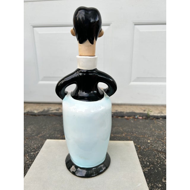 Mid 20th Century Figural Butler Ceramic Rye Decanter | Chairish