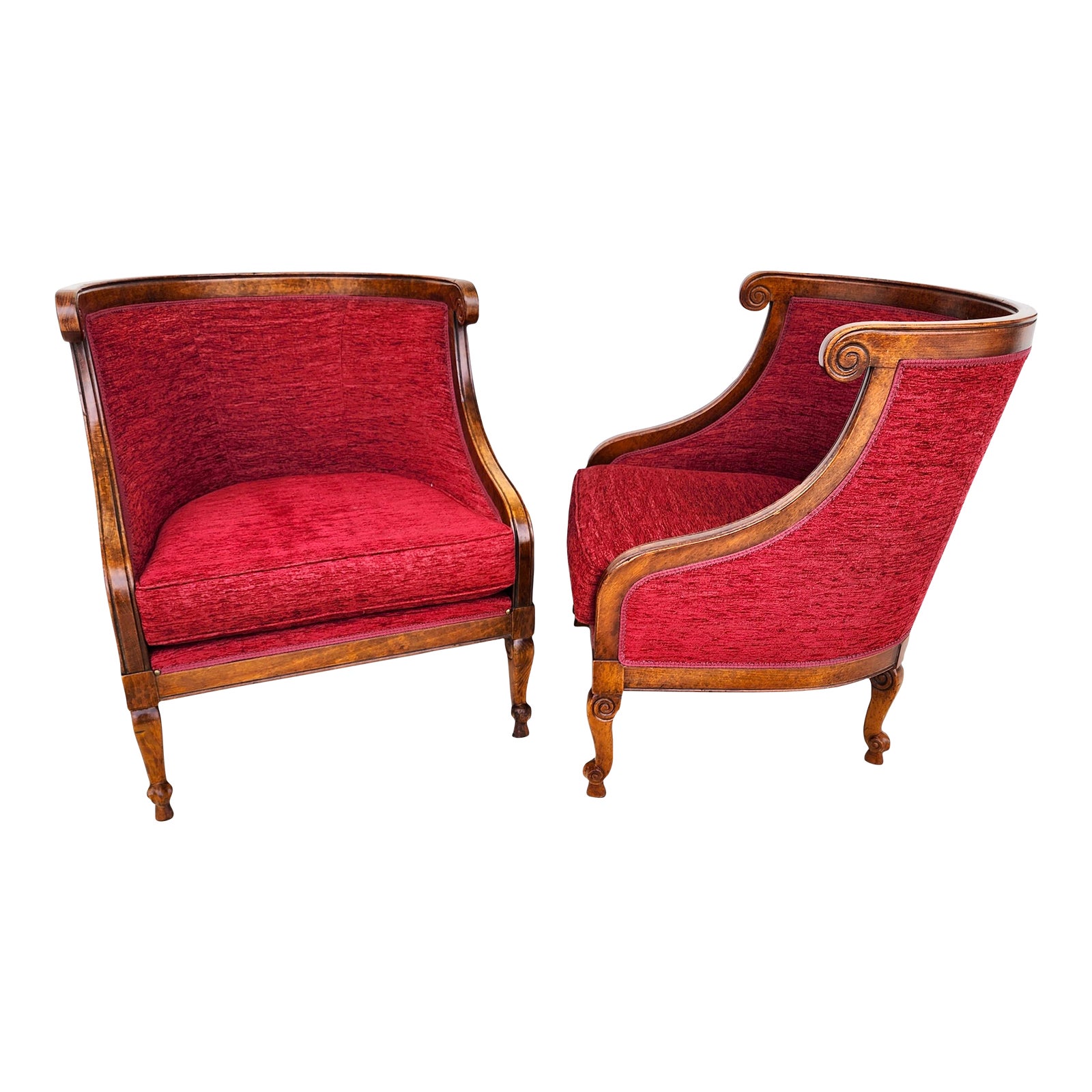 French Louis XV Accent Chairs Pair by Bombay Italy | Chairish